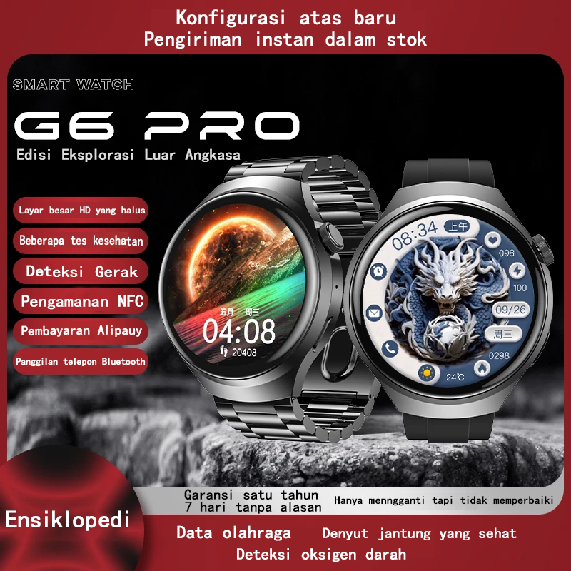 Jual Smartwatch G6PRO Bluetooth Olahraga Watch Pintar Tahan Air Jam Tangan Pintar Monitor ...