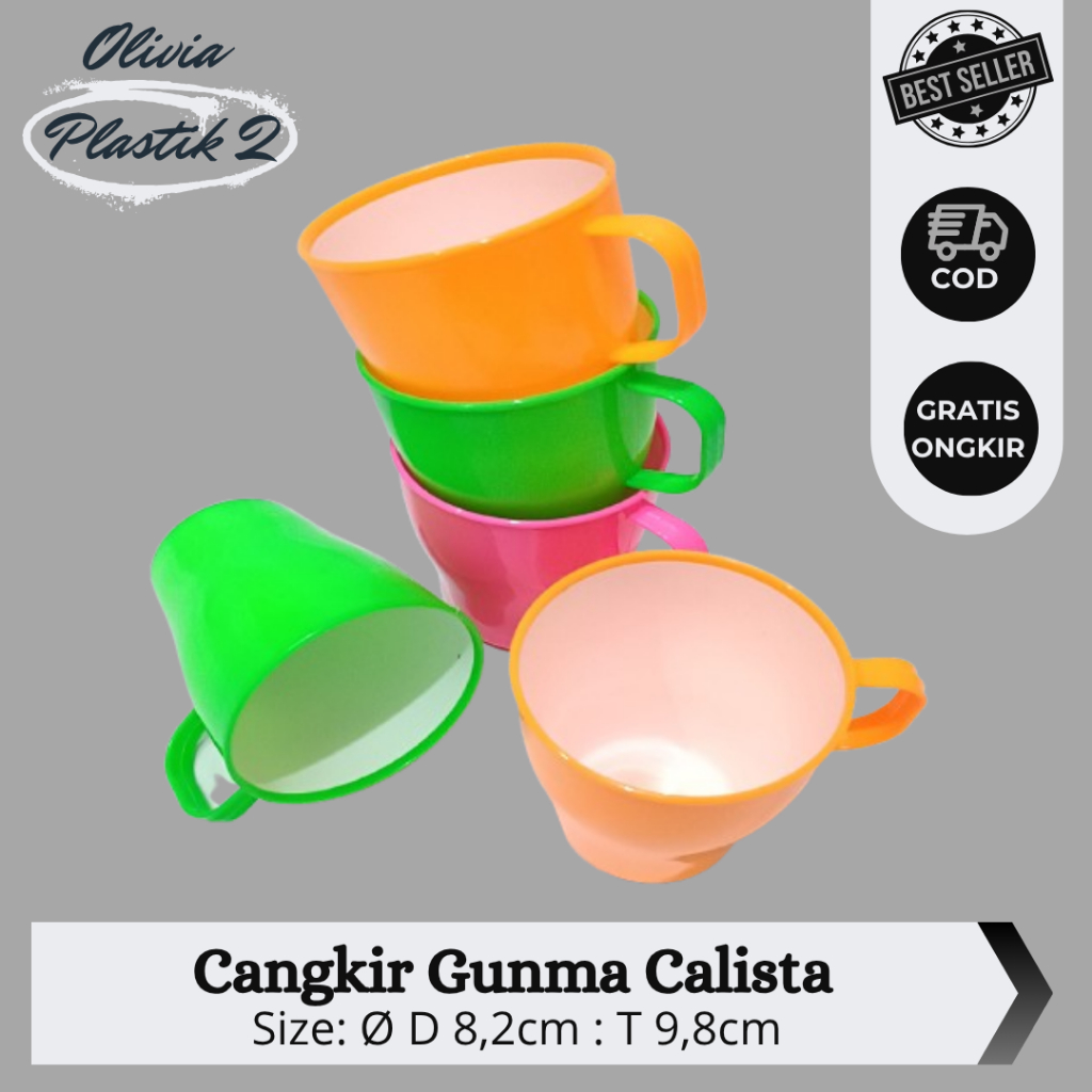 Jual Gelas Cangkir Calista | Cangkir Gunma Plastik | Shopee Indonesia