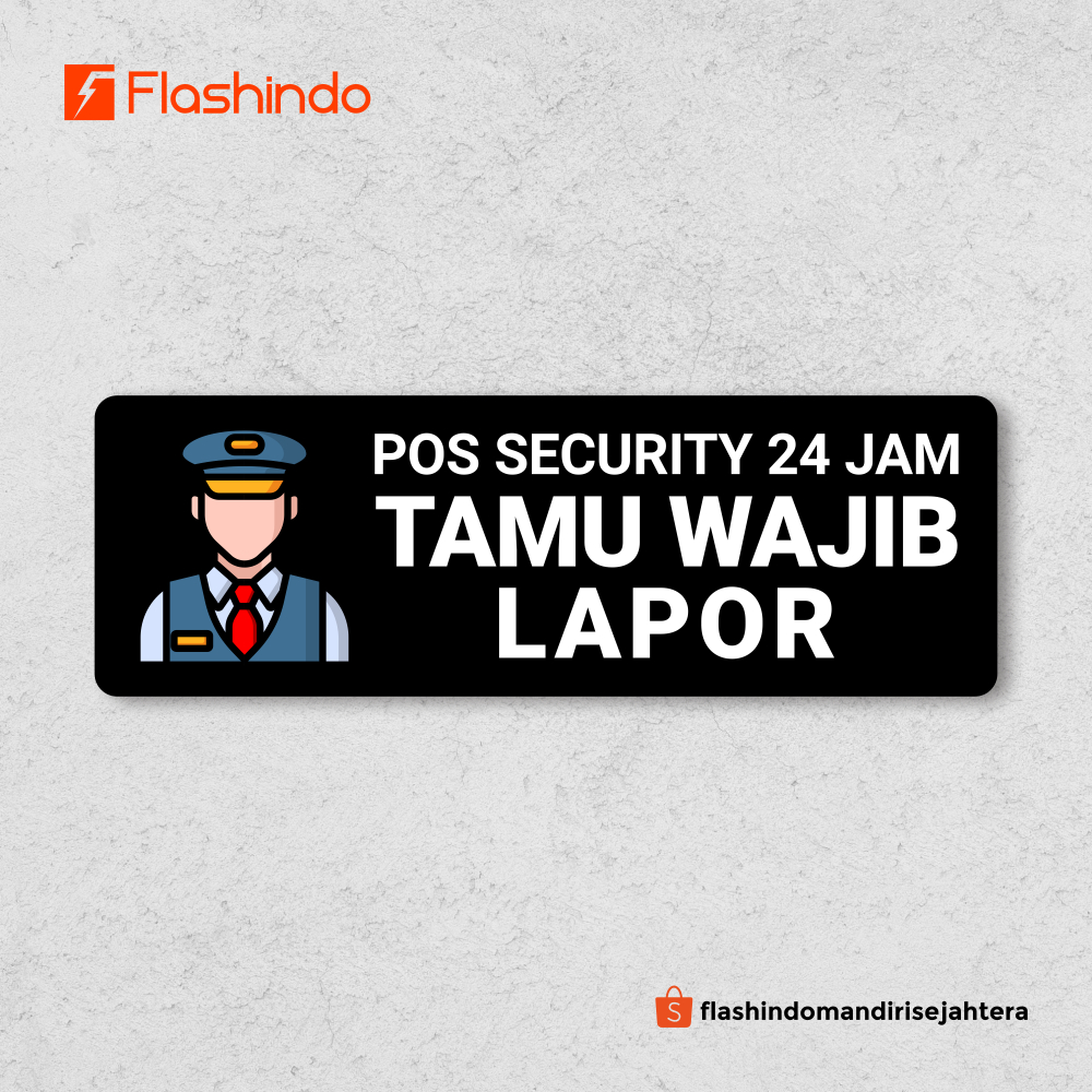 Jual Signboard Akrilik Tulisan Tamu Wajib Lapor Pos Security/Satpam ...