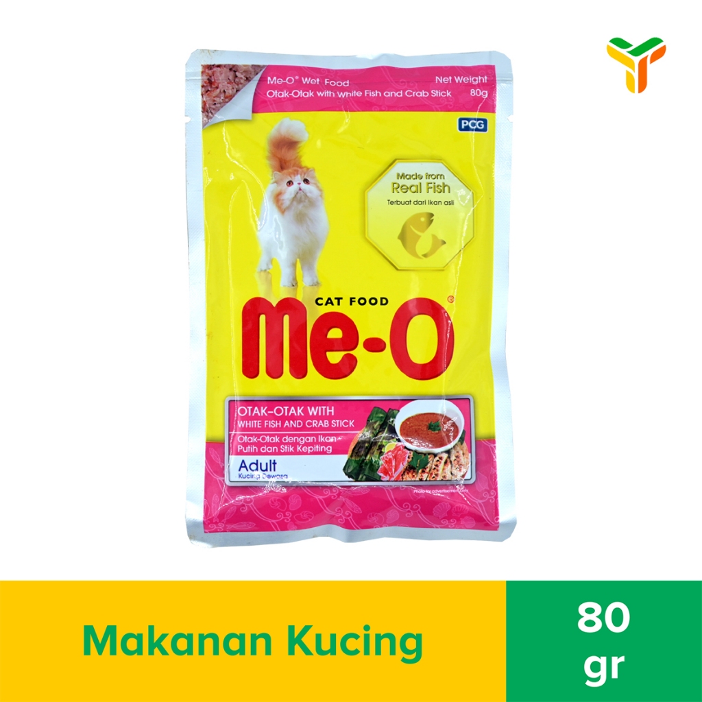 Jual Meo Pouch Adult Wet Cat Food with White Fish and Crab Stick 80g ...