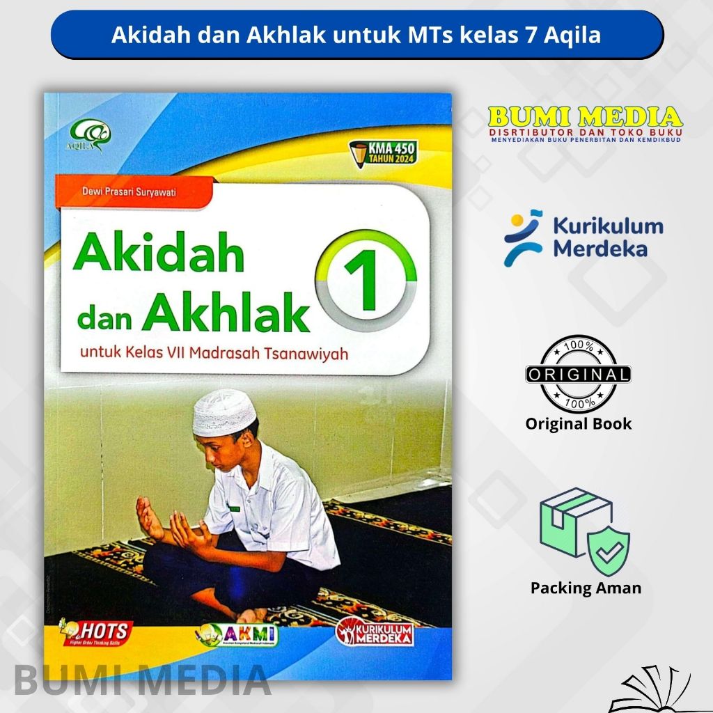 Jual Buku Akidah dan Akhlak Revisi1 MTs Kelas 7 Kurikulum Merdeka TIGA SERANGKAI (AQILA ...