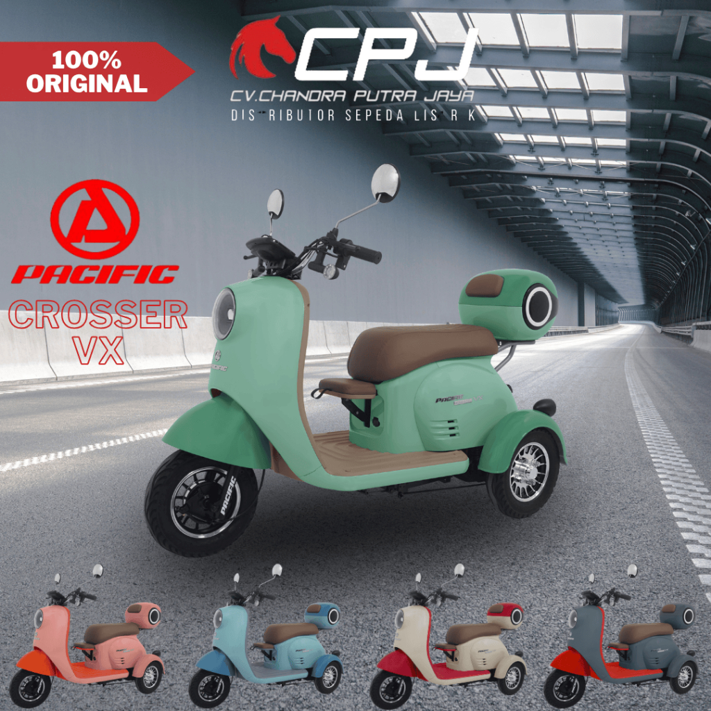 Jual Sepeda Listrik Roda 3 PACIFIC Crosser VX Terbaru 650 Watt 100% ...