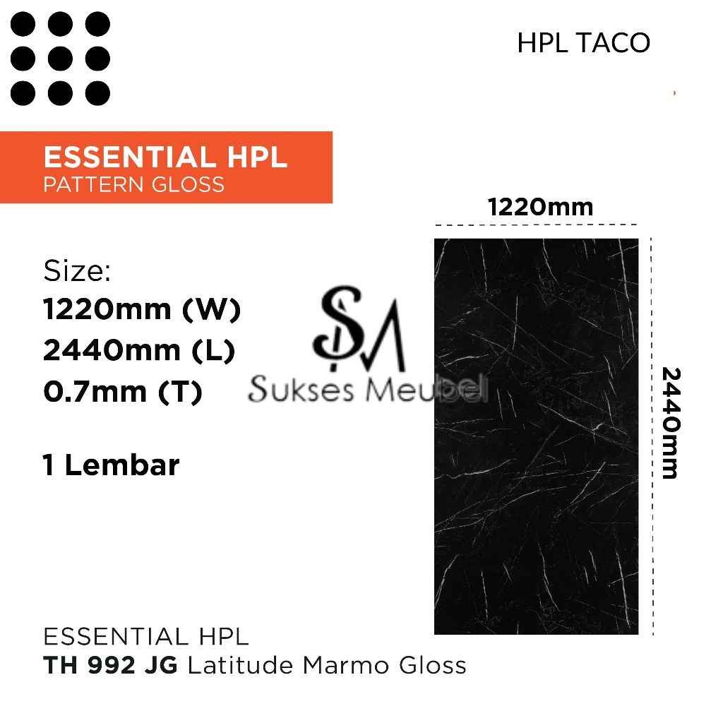 Jual TACO HPL Pattern Gloss TH 992 JG - Latitude Marmo Gloss | Per 1 ...