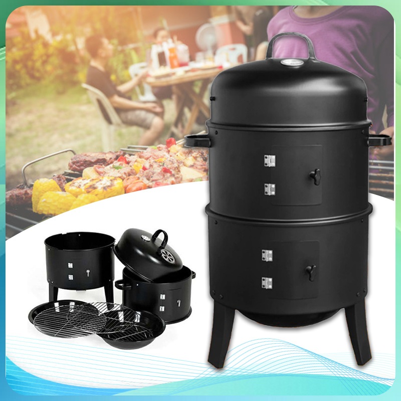 Jual BBQ Grill Dan Smoker 3in1 Panggangan Drum BBQ Grill Smoker ...