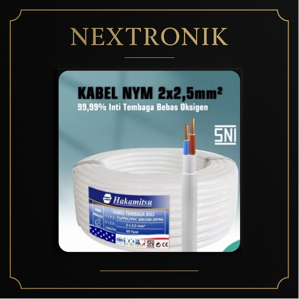 Jual Kabel Listrik Tembaga HAKAMITSU NYM 2x2,5 SNI 50 Yard | Shopee Indonesia