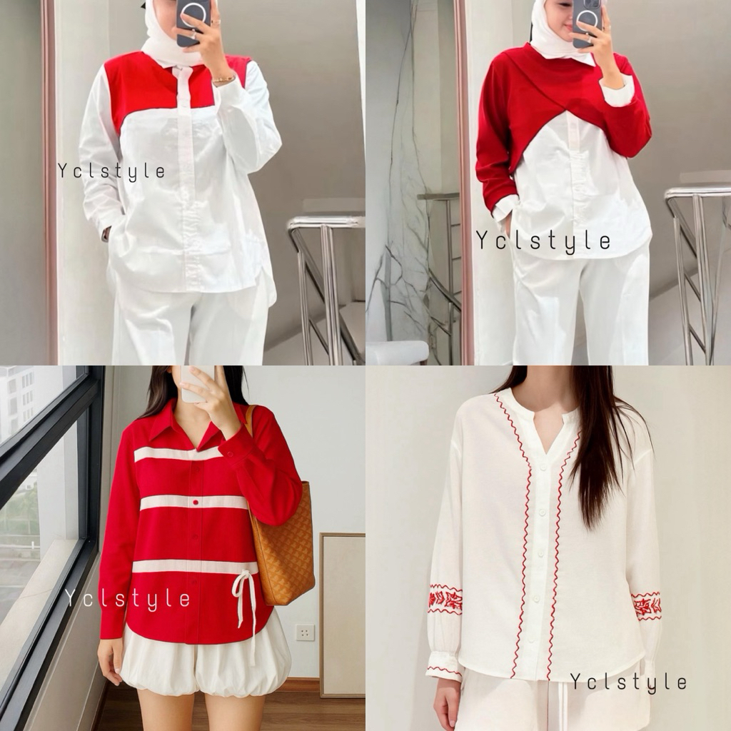 Jual [Vol.2] Kemeja Merah Putih edisi 17 agustus kemerdekaan katun ...