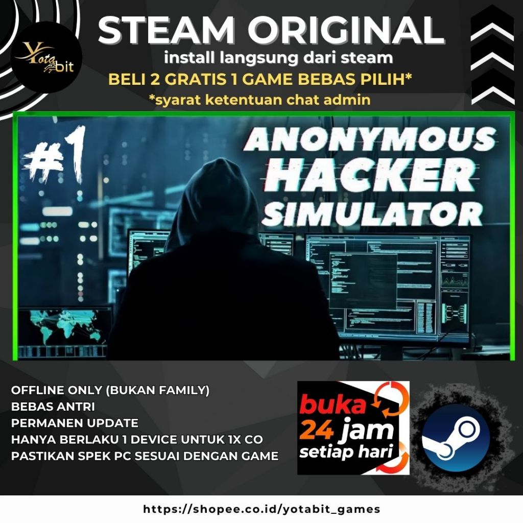 Jual Anonymous Hacker Simulator PC Game Original Offline | Shopee Indonesia