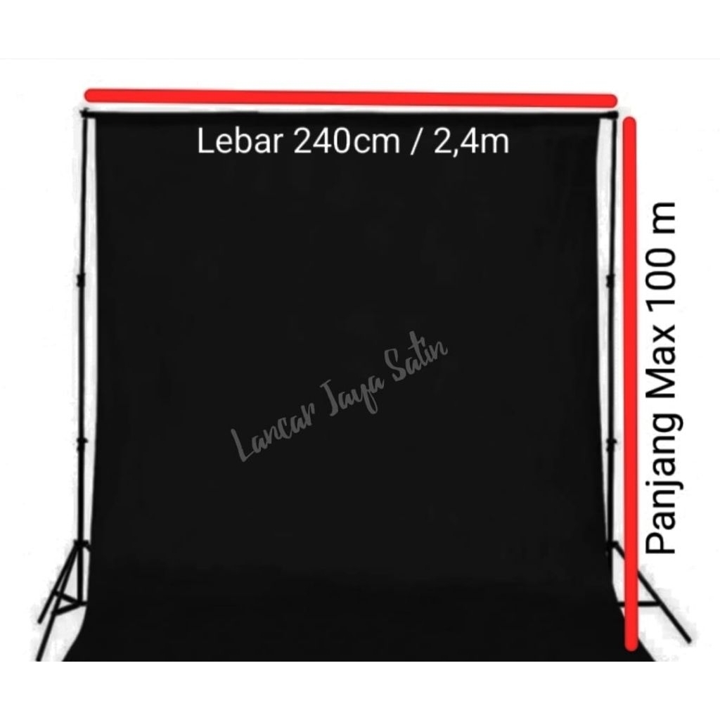 Jual Kain Hitam Meteran Lebar 240 cm / Kain Background Foto / Kain ...