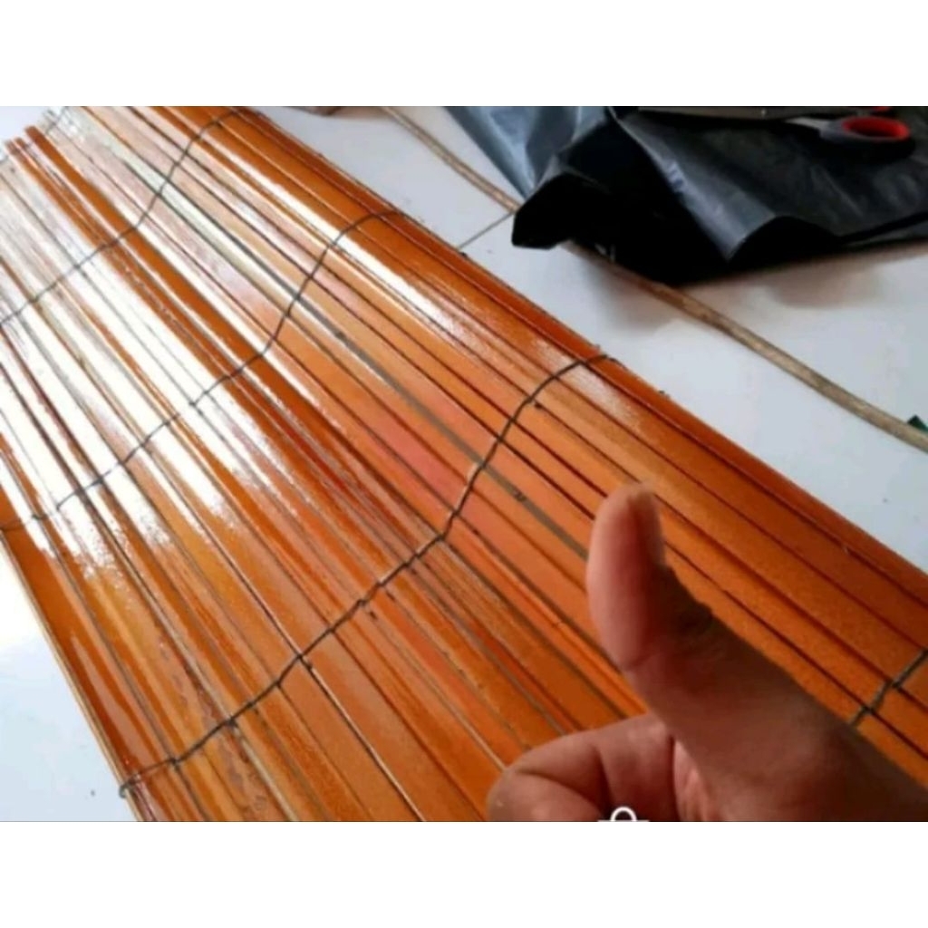 Jual Tirai bambu vernis flistur 2x2 m lengkap dengan ring dan tali ...
