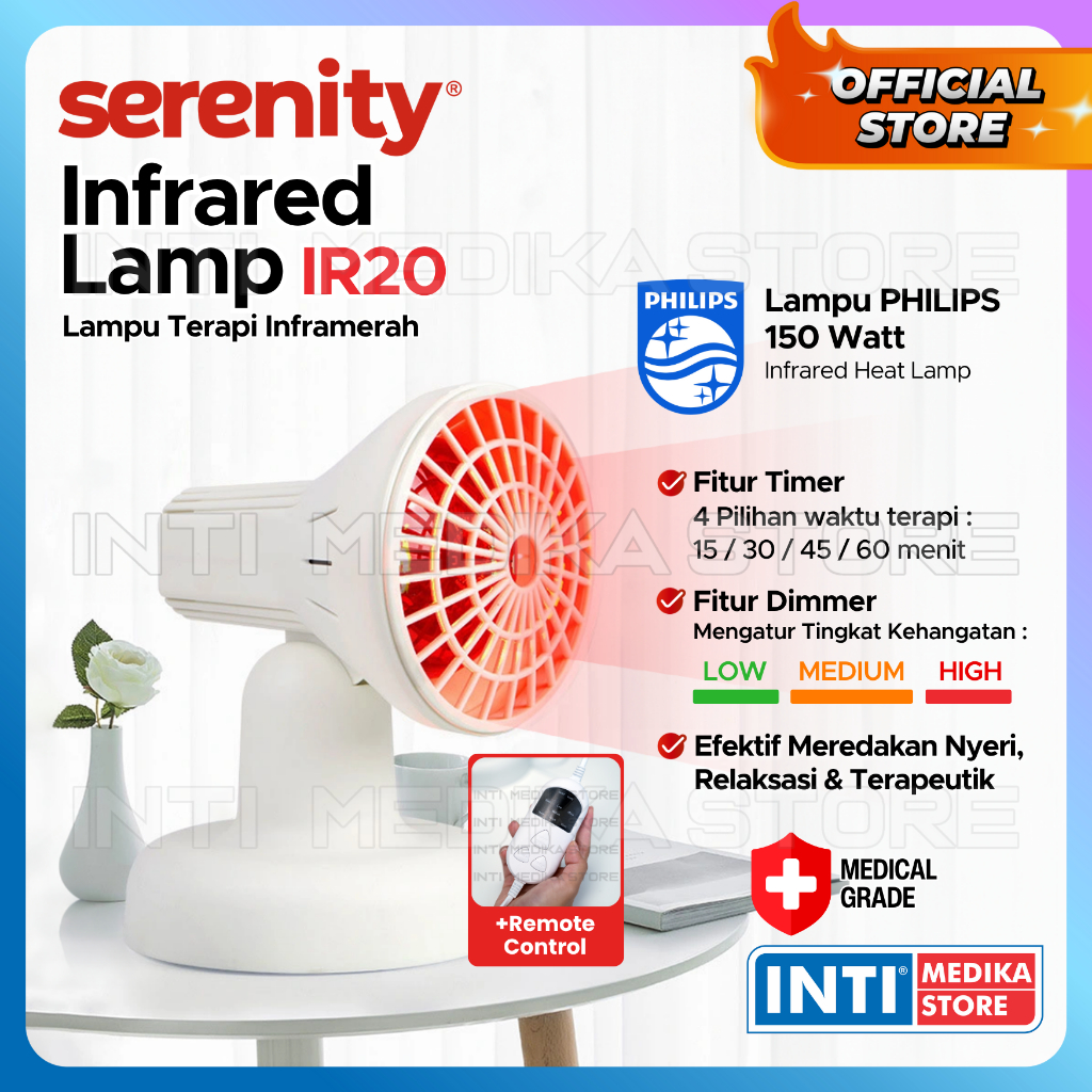 Jual SERENITY - Infrared Lamp 150w | Lampu Alat Terapi Inframerah Timer ...