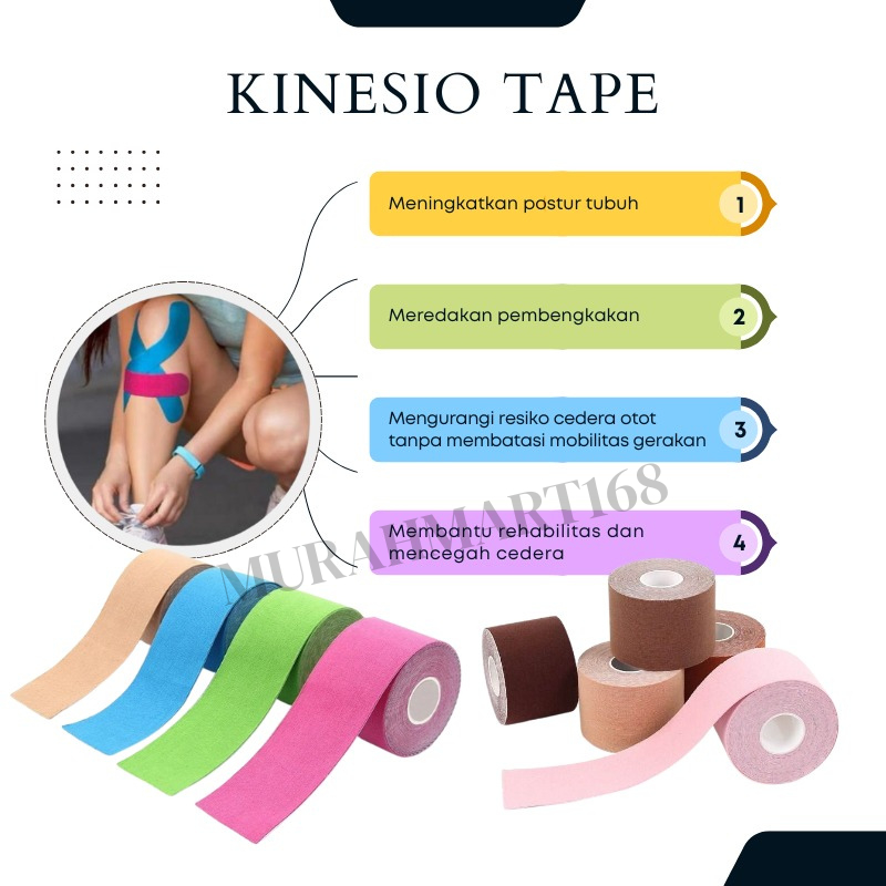 Jual Kinesio Tape Plaster Terapi cendera otot / Kinesio Tape Aksesoris ...