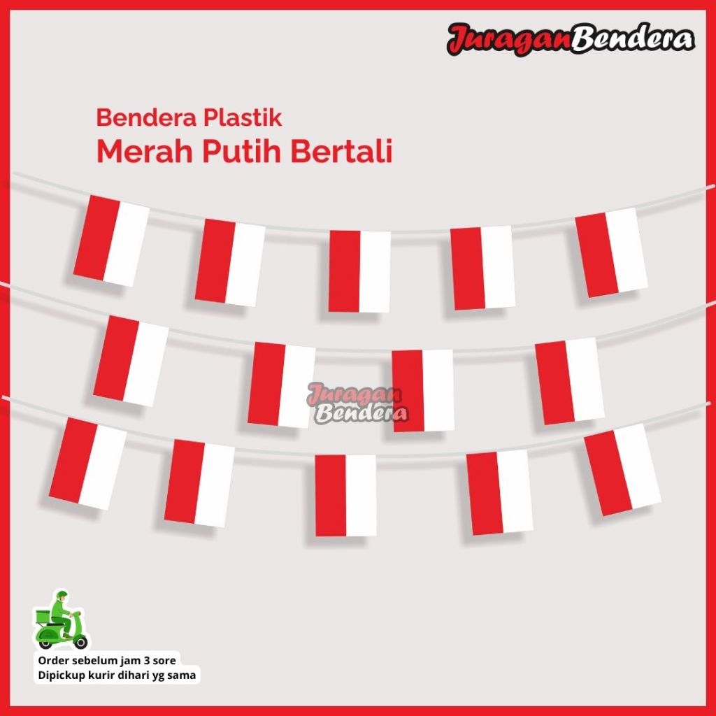 Jual Bendera Plastik Bertali | Bendera Merah Putih Plastik PE | Shopee ...