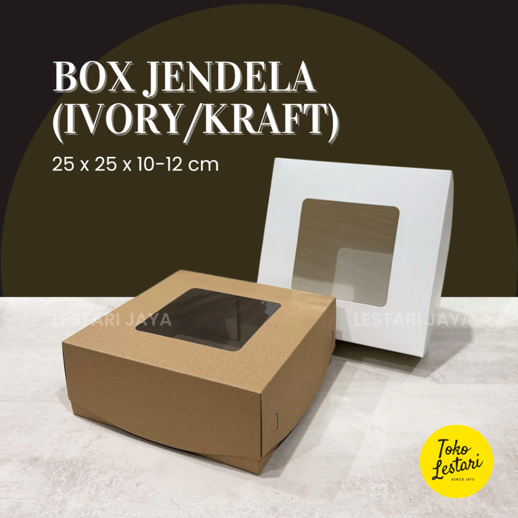 Jual Box Ivory Kraft LAMINASI JENDELA Untuk Kotak Packing Kue Tart Roti ...
