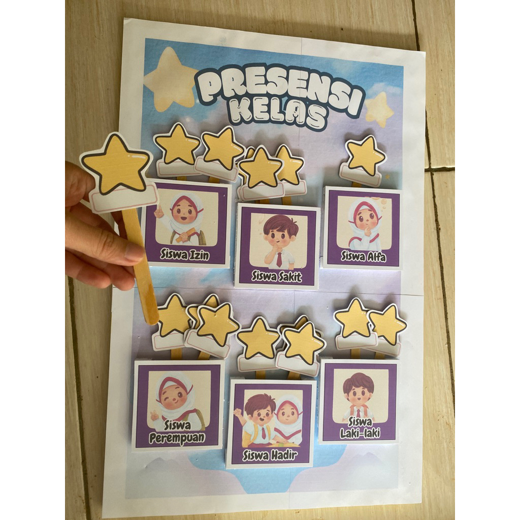 Jual hiasan kelas 3d Absensi kelas PRESENSI KELS BINTANG | Shopee Indonesia