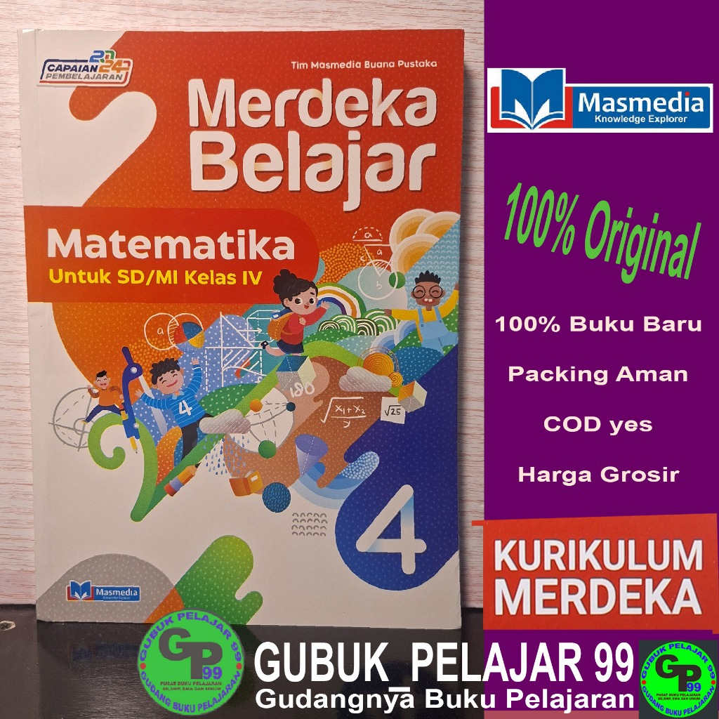 Jual Merdeka Belajar MATEMATIKA Kelas 4 SD/MI Kurikulum Merdeka Masmedia CP Terbaru 2025 ...