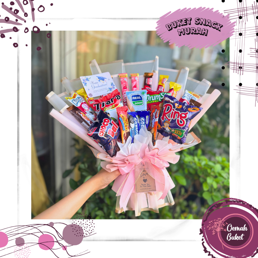 Jual Buket Snack | Buket Snack Murah Wrap Paper | Buket Wisuda | Buket ...