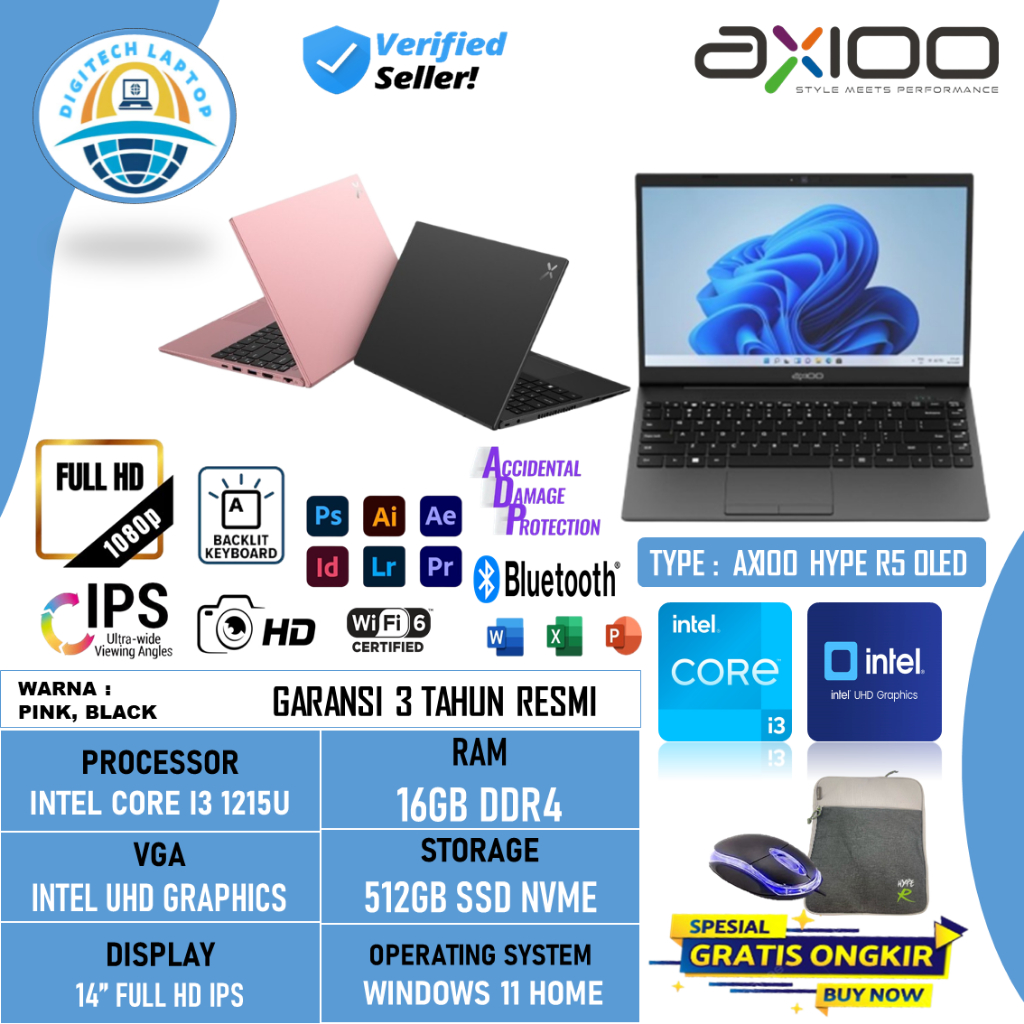 Jual Laptop Axioo MyBook Z6 Metal Intel Core I3 1215U 16GB 512GB 14 Inch Full HD IPS Windows 11 ...