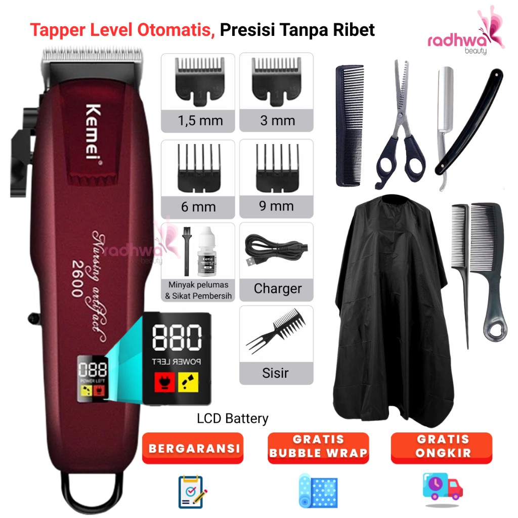 Jual Kemei PG2600 Alat Mesin Cukur Rambut Elektrik KM-PG2600 Original / Alat Pencukur Rambut ...