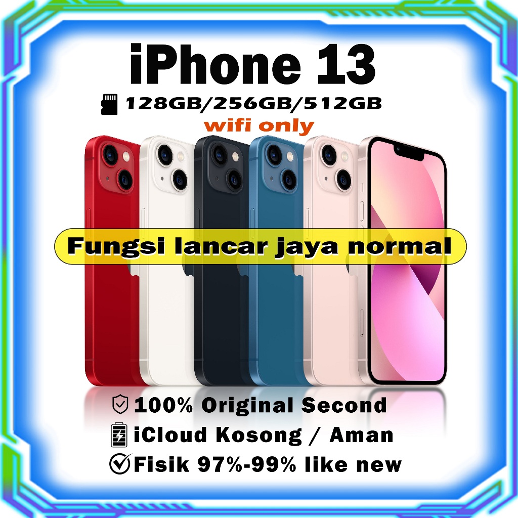Jual iPhone 13 128GB 256GB 512GB Second Original Bekas Fullset Like New/Wifi Only/Game/Live ...