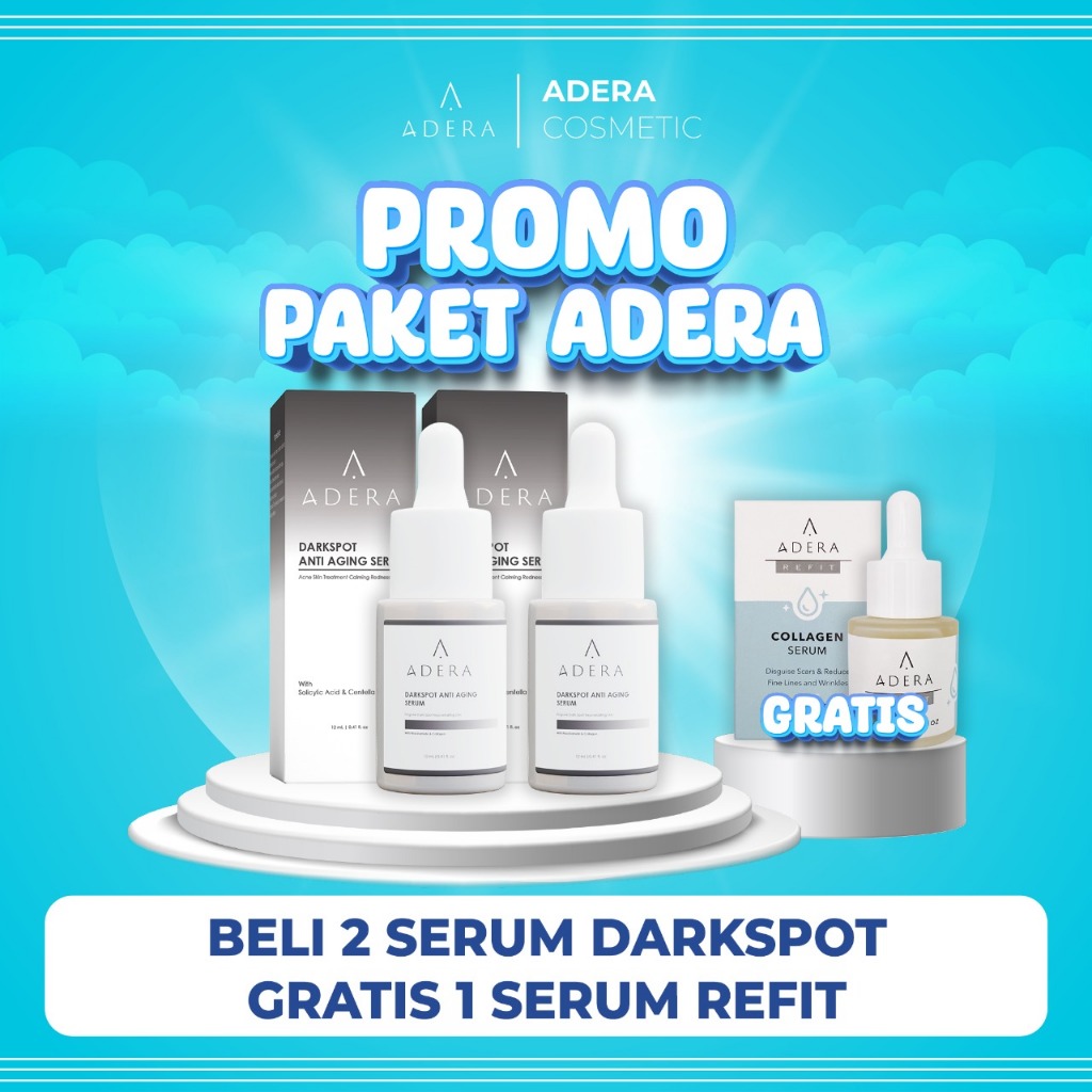 Jual Paket Adera Serum Wajah Anti Flek Hitam dan Penuaan HALAL BPOM 100% | Shopee Indonesia