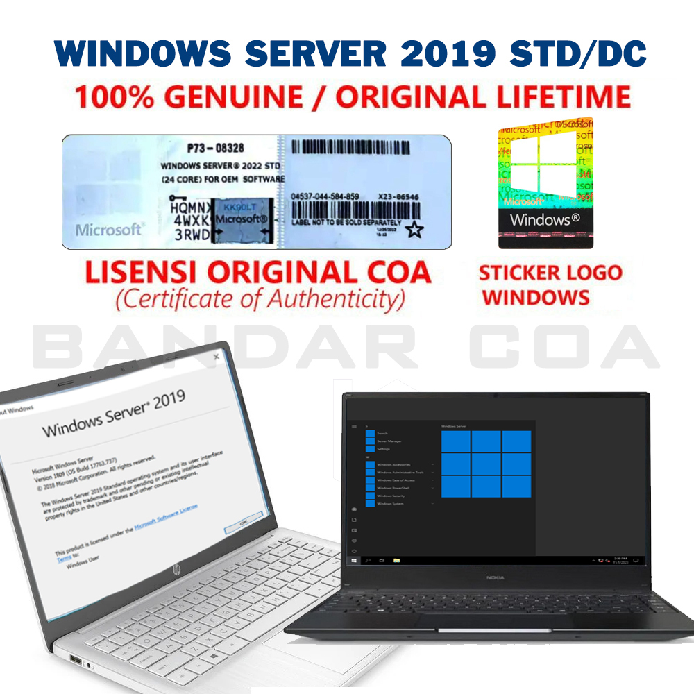 Jual COA STIKER KEY - WINDOWS SERVER 2019 STANDAR / DATA CENTRE ...