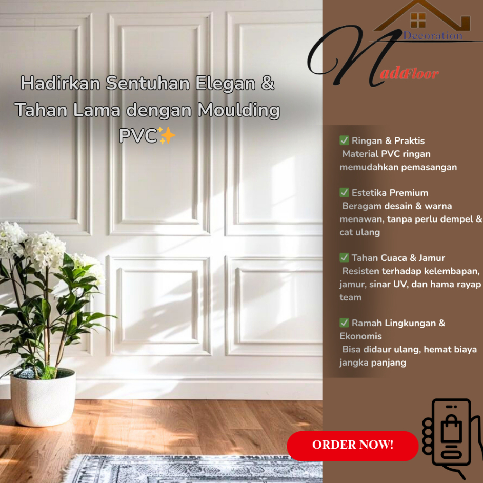 Jual wall moulding pvc | list molding pvc anti rayap 2,9 m harga ...