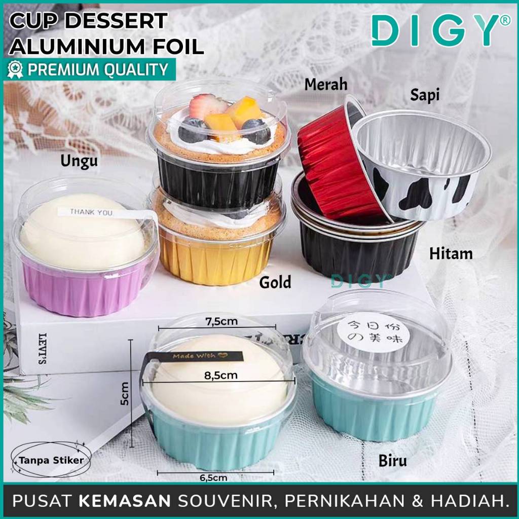 Jual [Harga / 5 pcs] Cup Dessert Aluminium Foil / Tray Mika Mochi ...