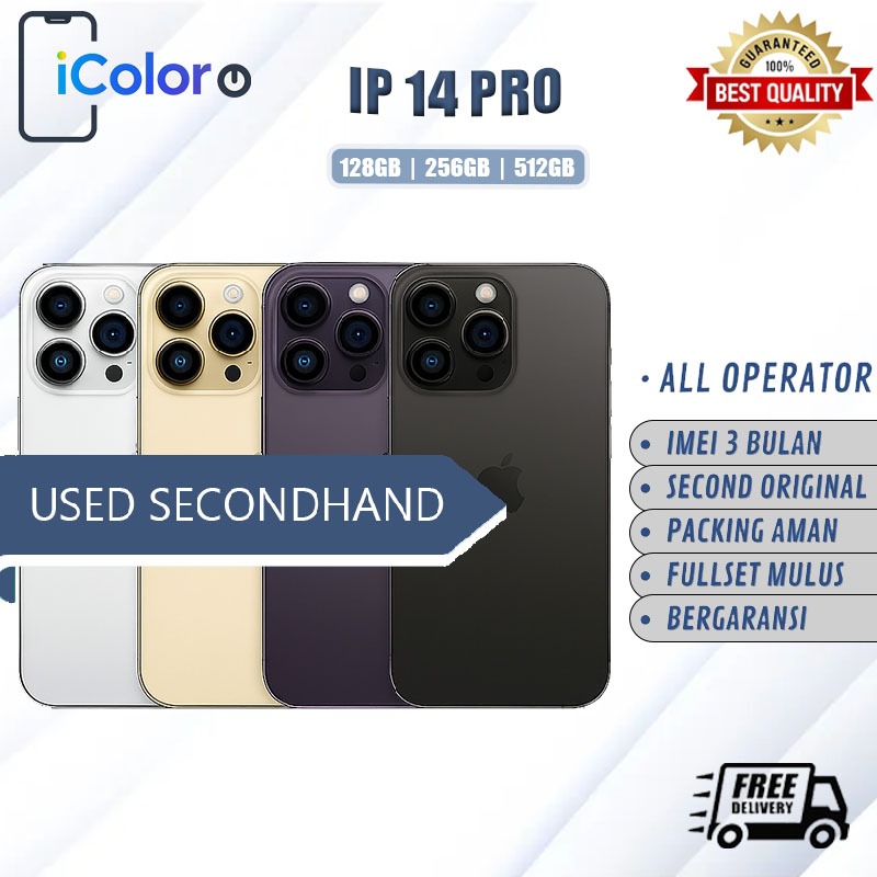 Jual 14 Pro 128GB/256GB/512GB Second BEKAS ORIGINAL 100% MULUS NORMAL FULLSET Kondisi Perfect ...