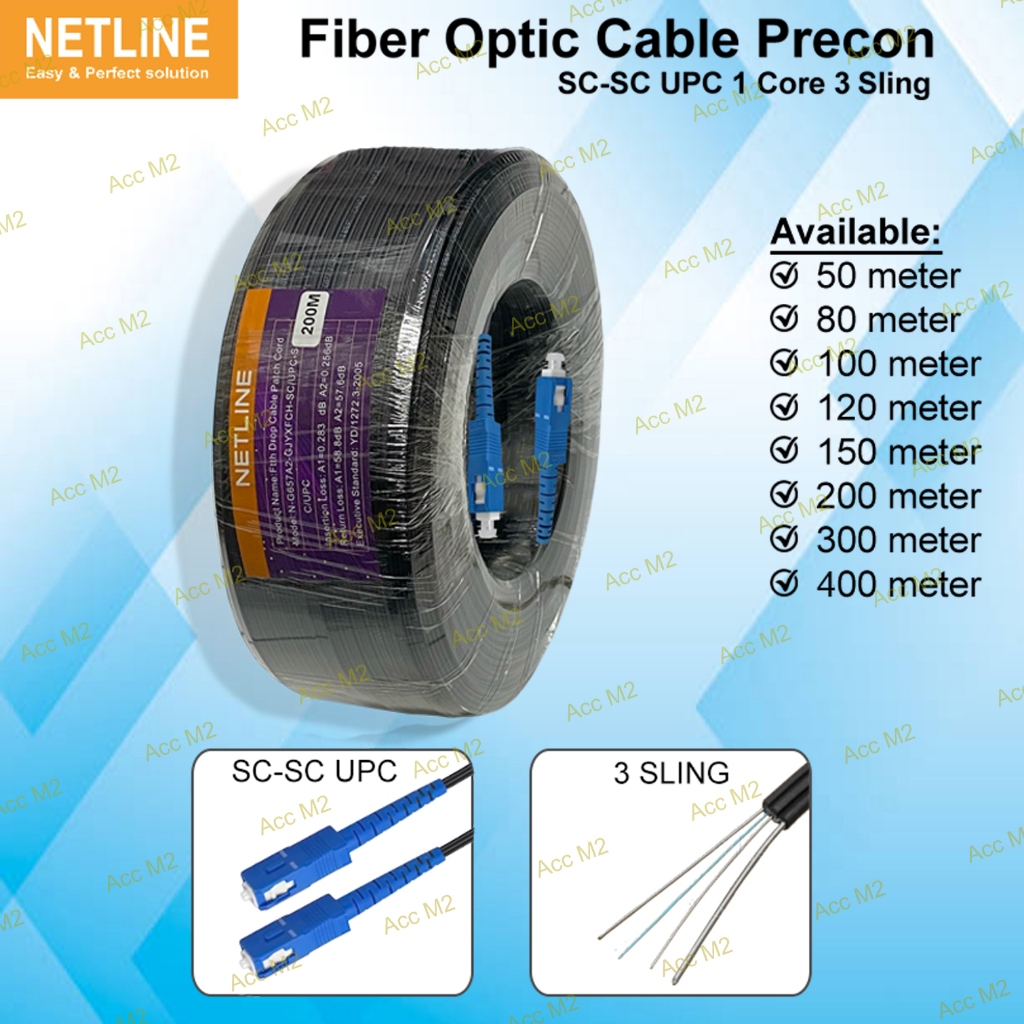 Jual Kabel Fiber Optic SC-SC Single Mode Outdoor 1 Core 100M Netline ...