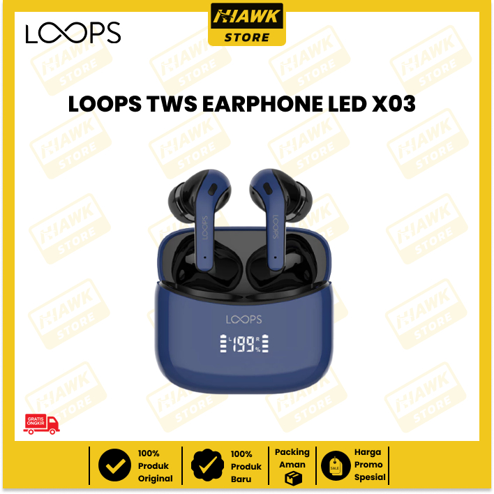 Jual Loops TWS Earphone LED X03 Garansi Resmi | Shopee Indonesia