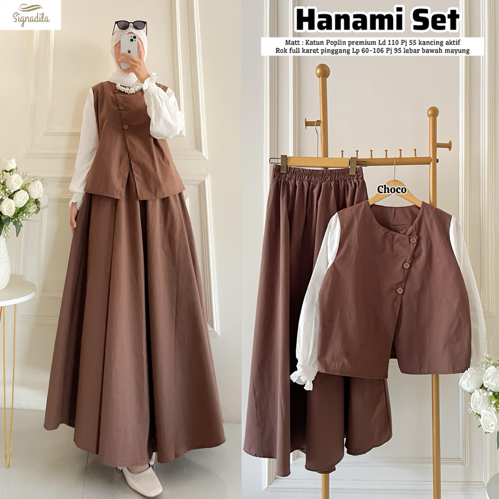 Jual Aiko setelan rok kantor setelan viral hanami set rok kekinian set ...