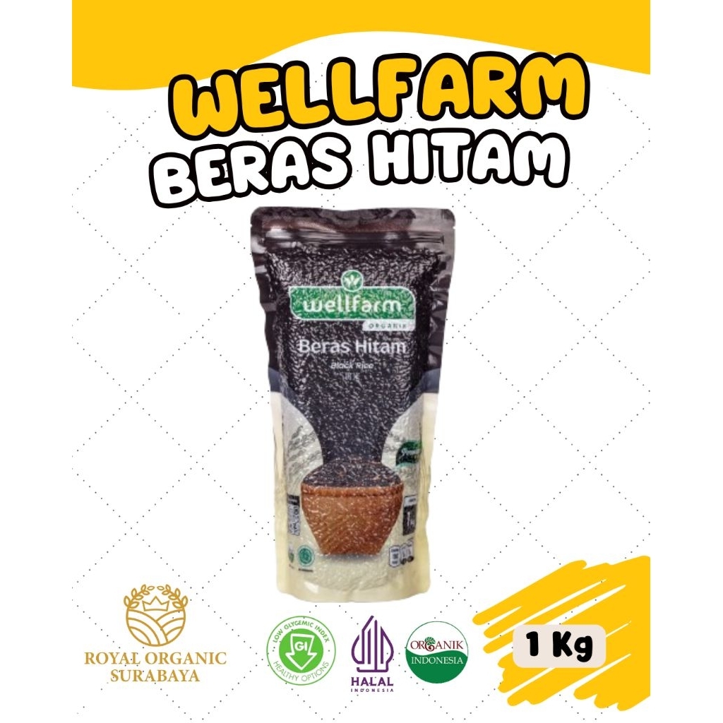 Jual Beras Hitam Organik WELLFARM,Paling Rendah Gula | Shopee Indonesia