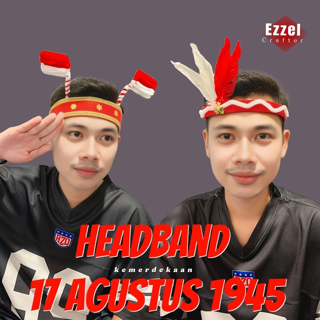 Jual (READY) BANDO MERAH PUTIH IKAT KEPALA MERAH PUTIH HEADBAND MERAH ...