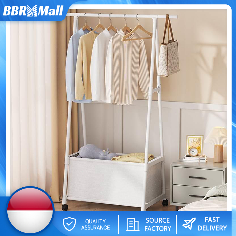 Jual Triangle Clothes Rack with 4-Wheel Design Adjustable Shelves ...