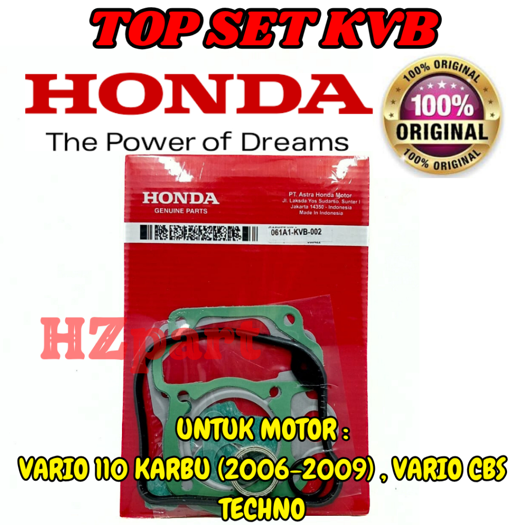 Jual ORIGINAL PAKING TOP SET KODE-KVB HONDA AHM Vario110 Karbu (2006 ...