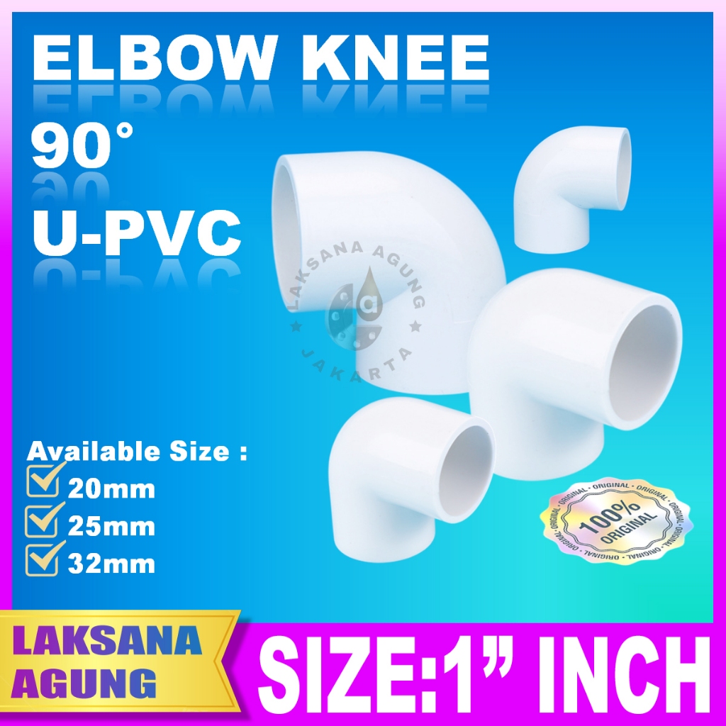 Jual [1"inch] Knee Pvc putih 1" murah | Elbow pvc 1 inch Keni pipa pvc ...