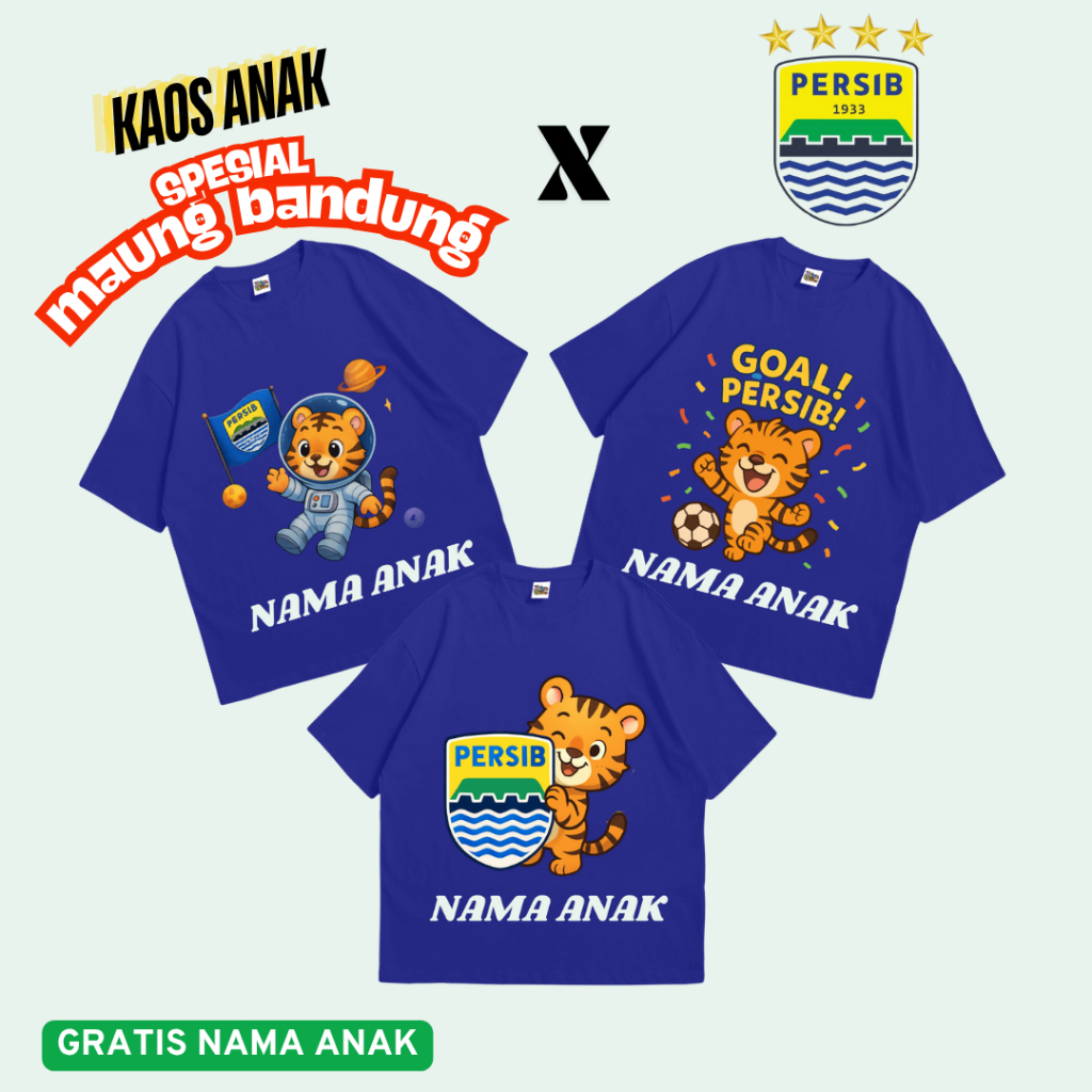 Jual Kaos Anak Persib Spesial Maung Persib Baju Custom Nama No Punggung ...