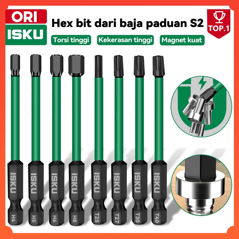 Jual ISKU Mata Obeng Set S2 Steel Hexagon L Segi Enam Torx Bintang 6 ...