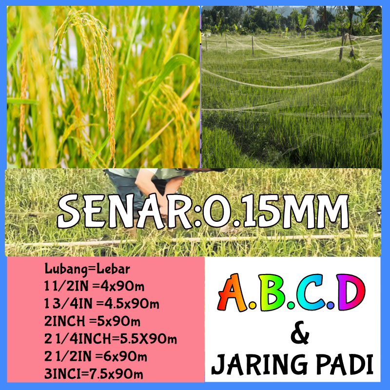 Jual Jaring Padi Sawah Senar 0.15 / Jaring Penutup Sawah / Jaring ...