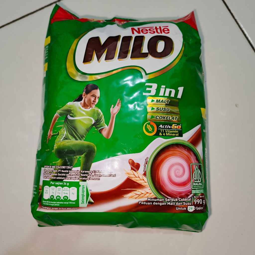 Jual NESTLE MILO 3in1 kemasan bag 990gr | Shopee Indonesia