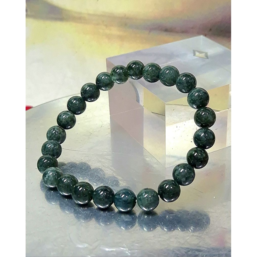 Jual h79929 Bead Bracelet Giok Forest Green Jadeite Bersertifikat Grade ...