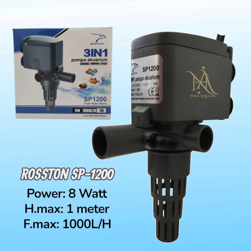 Jual Mesin Pompa Celup Filter ROSSTON RS 1200 3In1 8Watt,0.1M,1000L/H ...