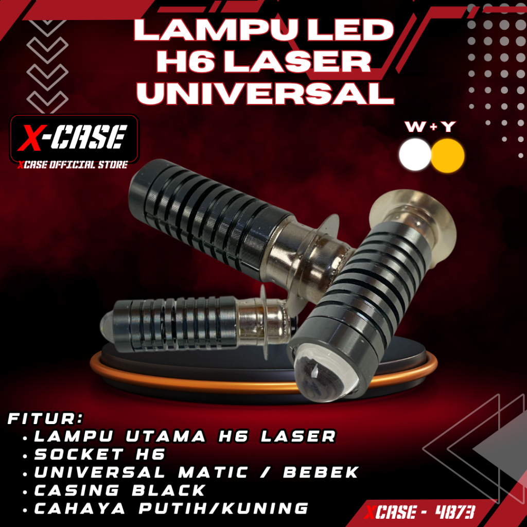 Jual X-Case Lampu Utama Led H6 Body Black Laser Motor Universal Beat ...