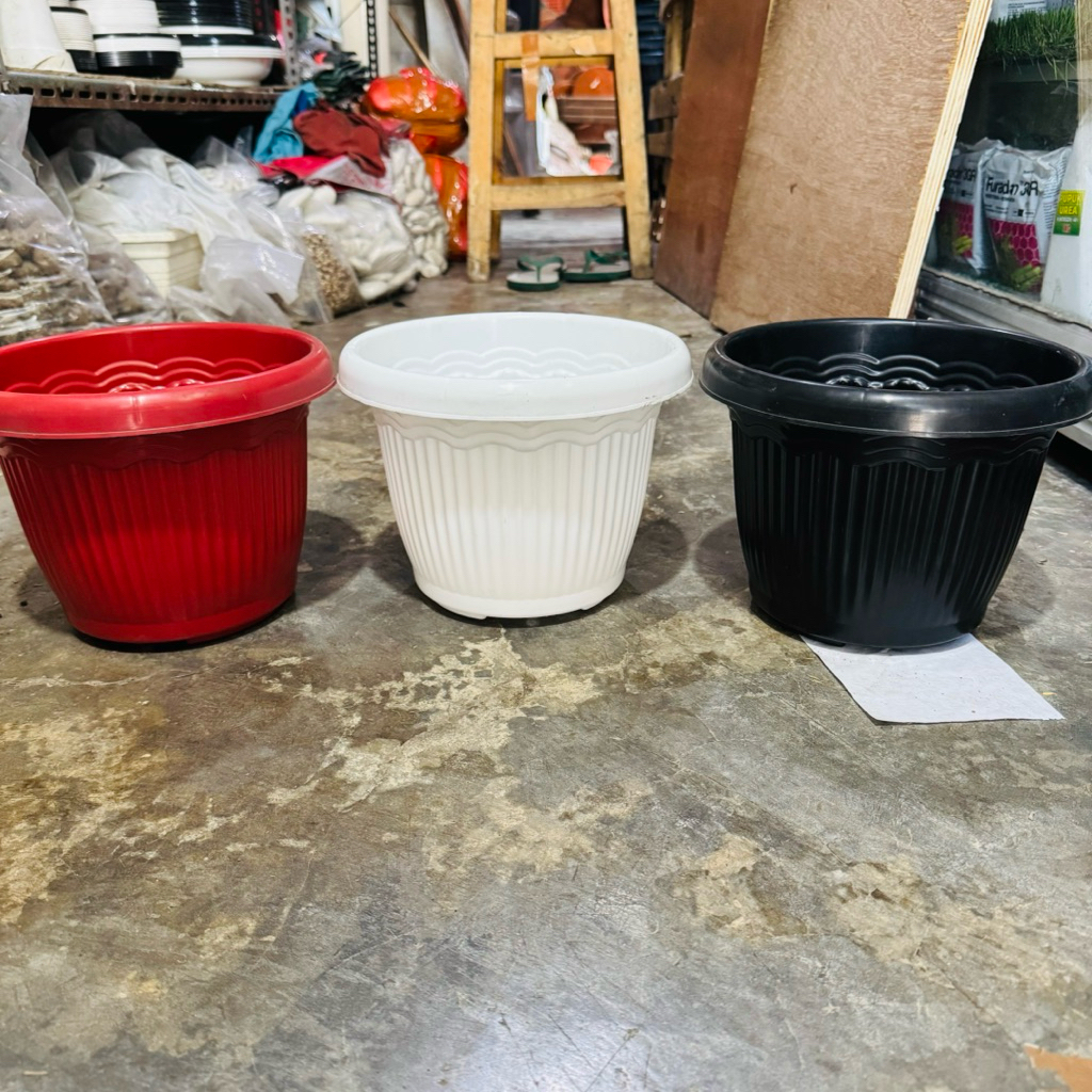 Jual GBL CEMARA POT TANAMAN HIAS POT BUNGA LEBAR UKURAN 25 HITAM PUTIH ...