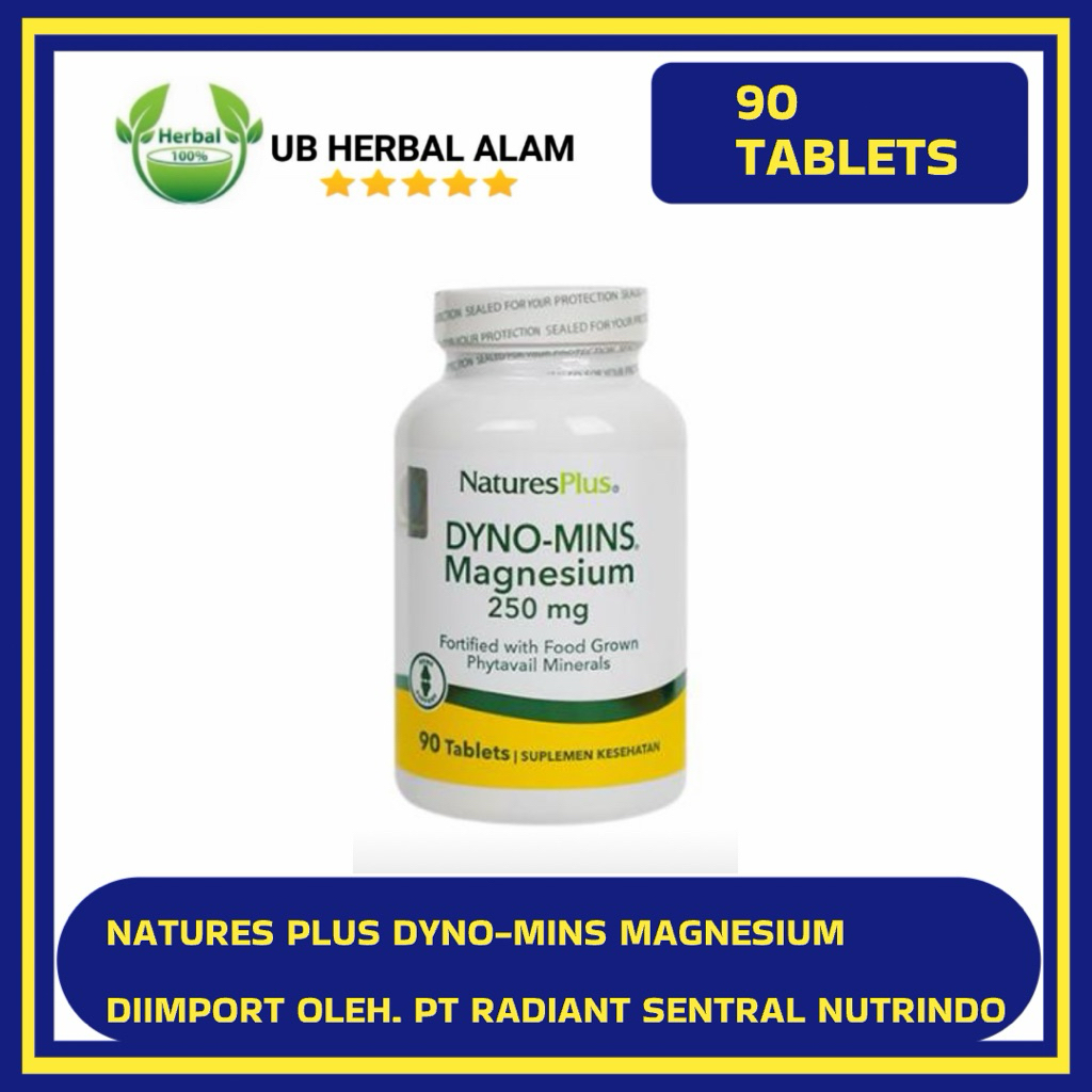 Jual NATURES PLUS Dyno Mins Magnesium 250mg BPOM -L90 Tablets / mineral penting untuk tulang ...