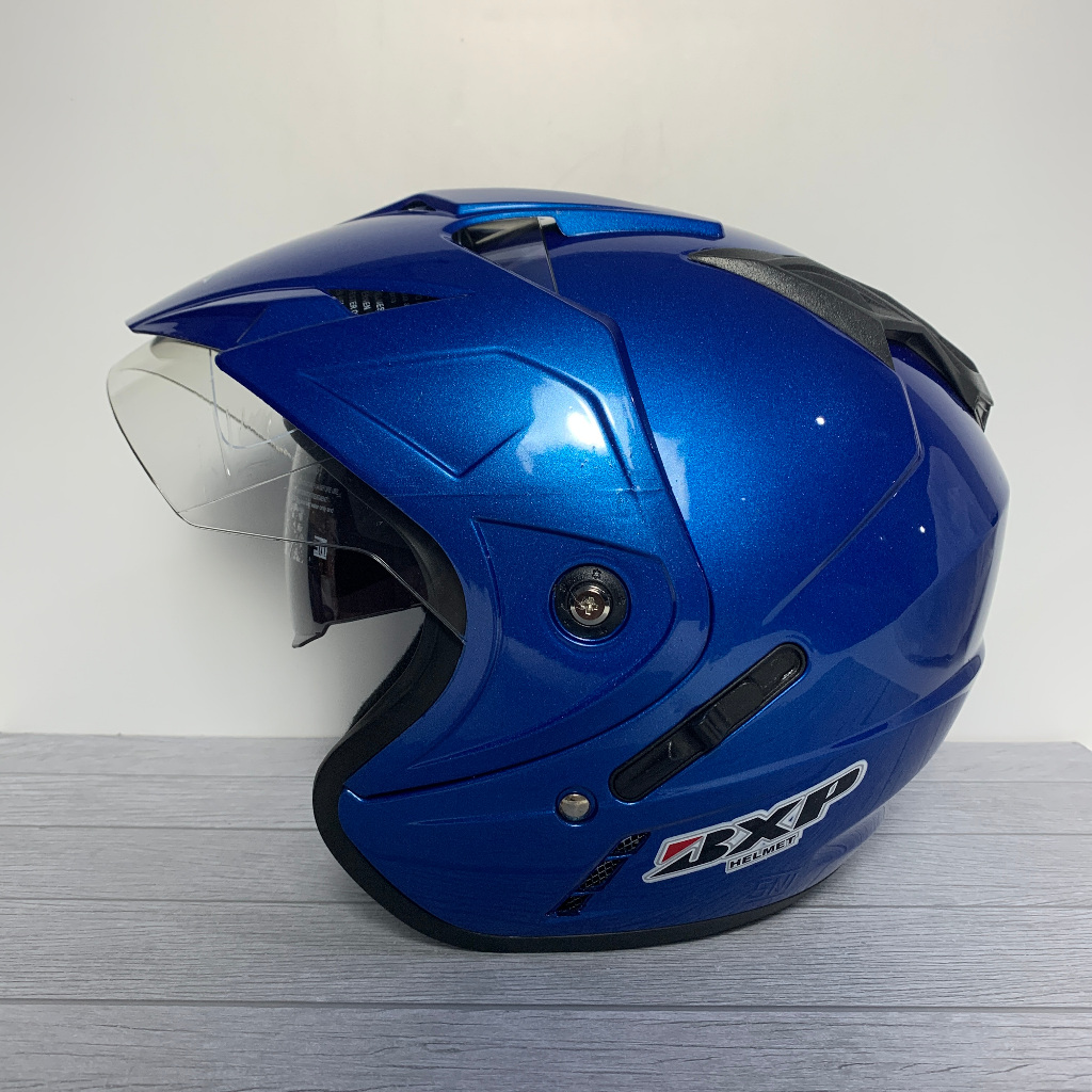 Jual Helm JP7 Biru Glossy Polos Solid - Helmet SNI Dewasa BXP Double ...