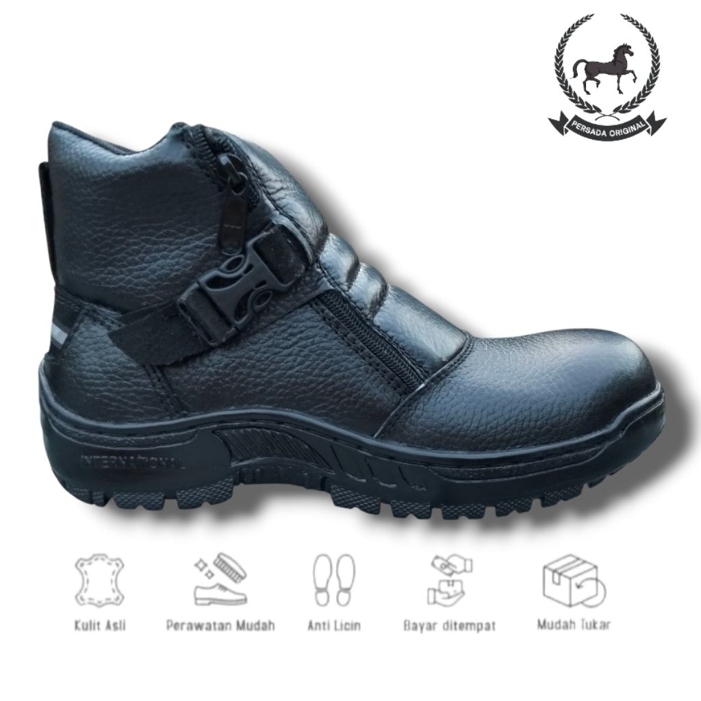 Jual SEPATU SAFETY SEMI BOOTS PRIA KULIT SAPI ASLI UJUNG BESI "8017 ...