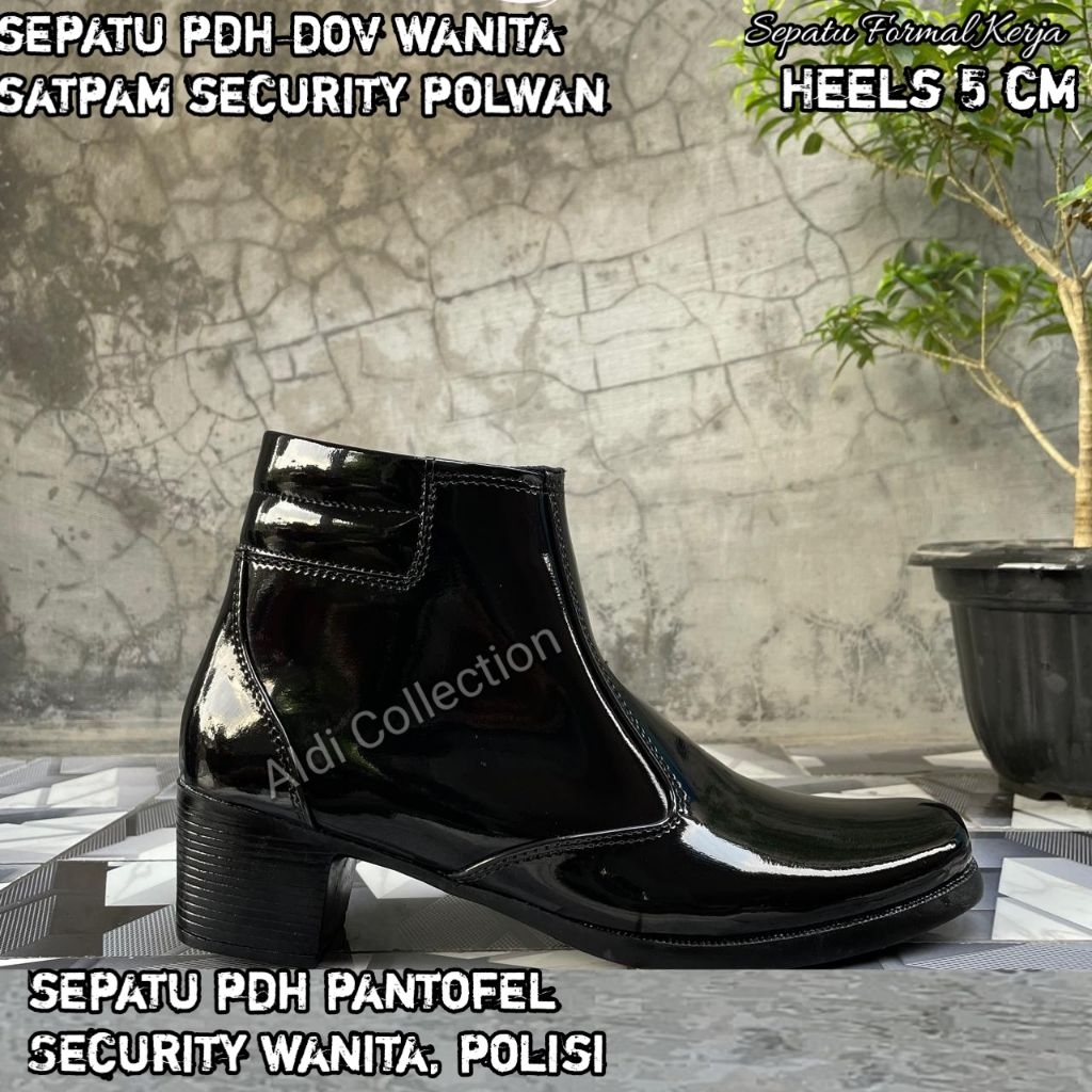 Jual Pdlsus Sepatu Boots Pdh Wanita Polwan Secwan Dishub Hitam Kilap ...