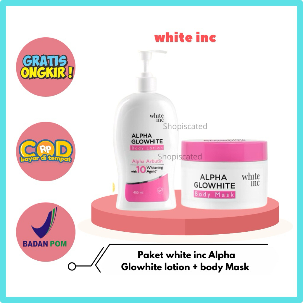 Jual White inc Paket Alpha Glowhite Body Lotion + Body Mask Alpha ...