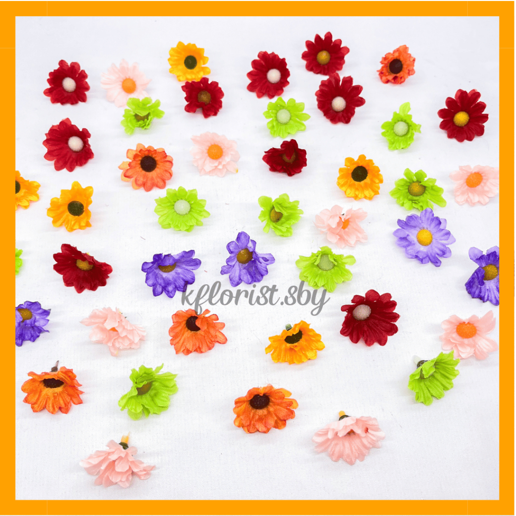Jual [50 PCS] Bunga matahari mini 3 cm / Bahan mahar bunga aster deasy ...